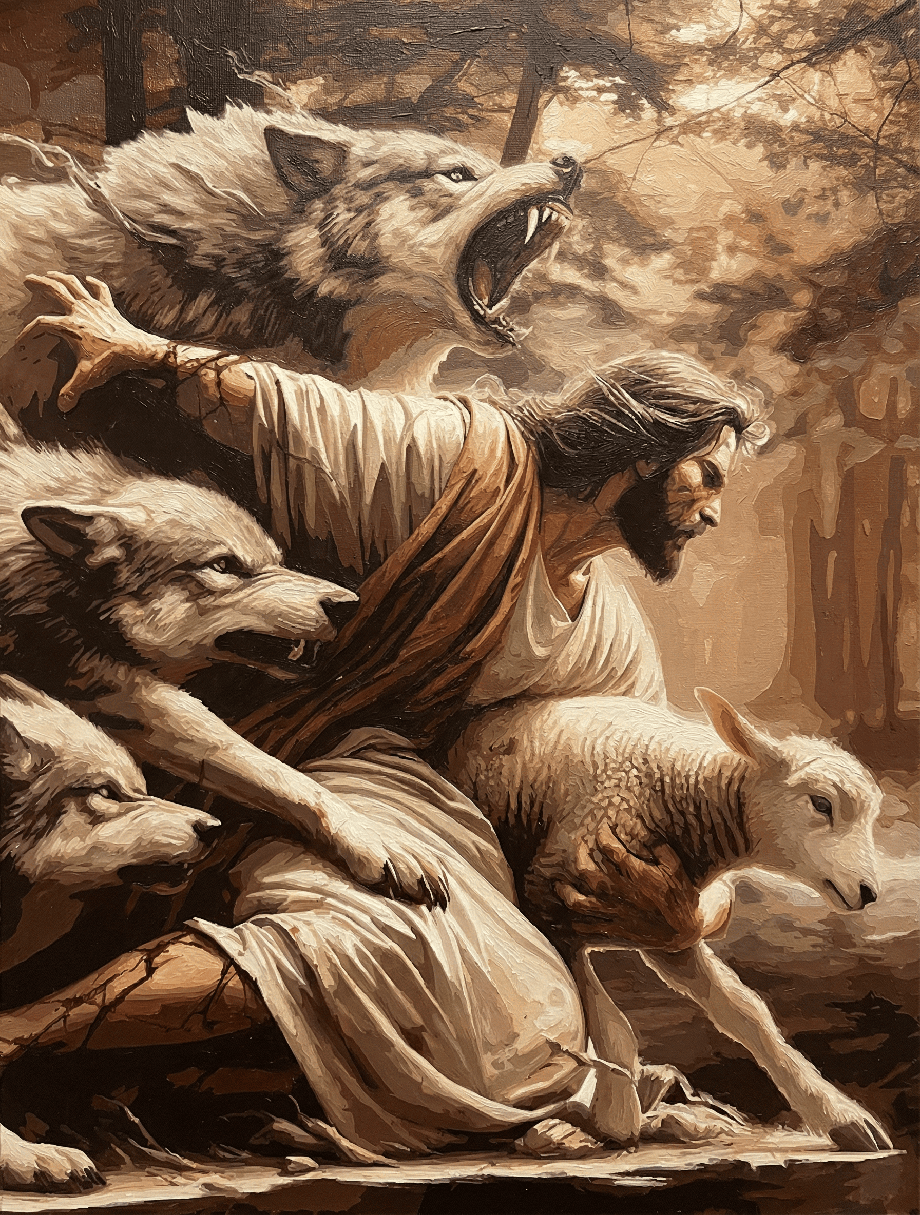 Jesus Christ, Protector of the Flock | Original Paint by Numbers ...